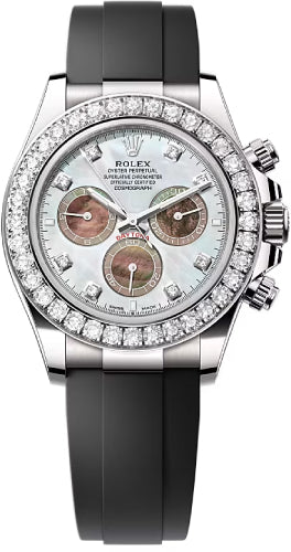 Rolex Cosmograph Daytona 40mm White Gold White MOP Diamond-Set Dial Oy ...